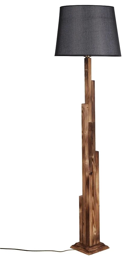 Designová stojanová lampa Naime 165 cm hnědá / černá