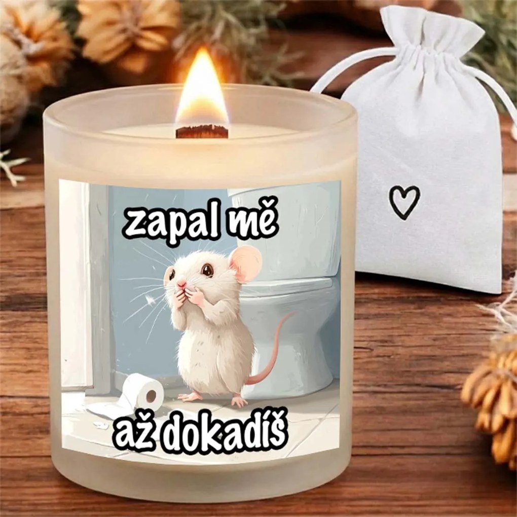 Ahome CZ Krásná svíčka s praskajícím knotem Zapal mě až dokadíš