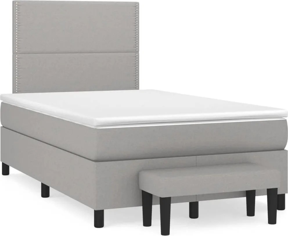 Box spring postel s matrací světle šedá 120 x 200 cm textil 3136501