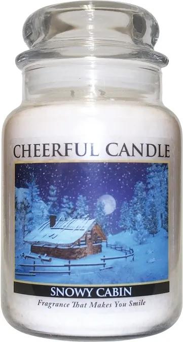 Cheerful Candle Vonná svíčka ve skle Horský Sníh - Snowy Cabin, 24oz