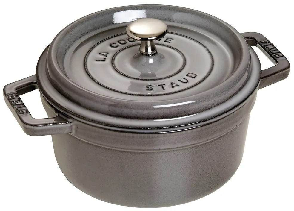 Staub Litinový hrnec s poklicí Cocottes grafitově šedá 30 cm 8,35 l