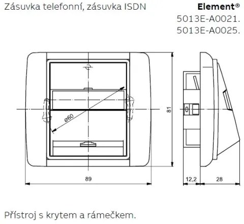 ABB Time, Time Arbo kryt zásuvky telefonní antracitová 5013E-A00215 34