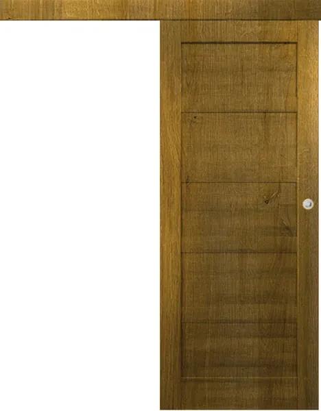posuvné interiérové dveře na stěnu vasco doors BRAGA plné, model 1 Průchozí rozměr: 70 x 197 cm, Orientace dveří: Levé dveře, Dekor: Buk jasmínový