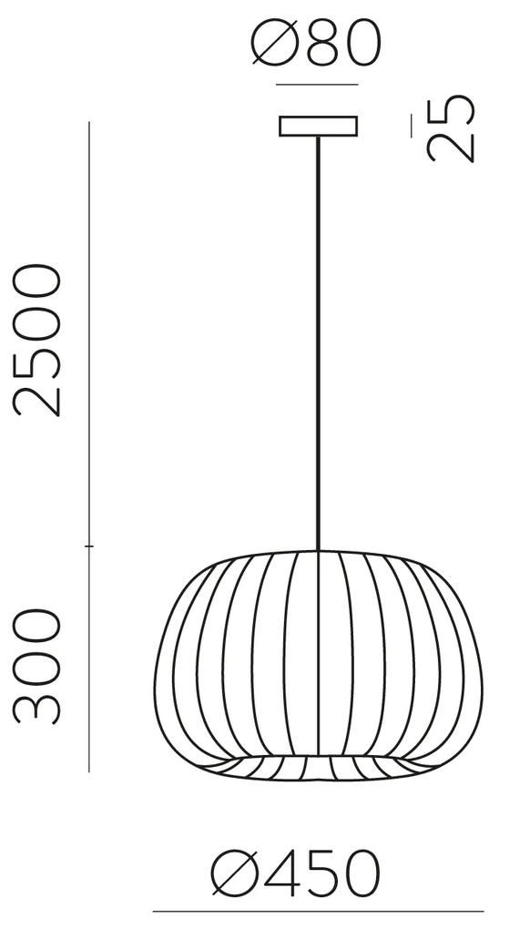 ACB Iluminacion Zavěsné svítidlo MIRTA, ⌀ 45 cm, 1xE27 15W Barva: Stone, Barva montury: Černá