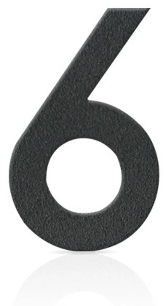 Nerezová domovní čísla číslice 6, grafit šedý