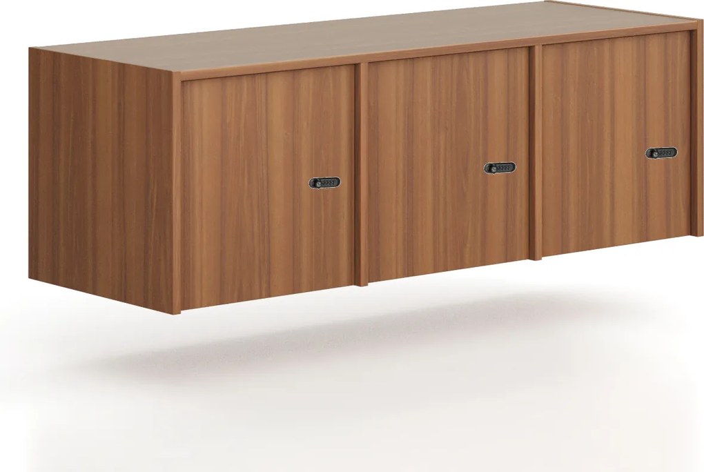 Nástavba pro skříně FRAME, 3x dveře, 1299 x 450 x 427 mm, mechanický zámek, ořech