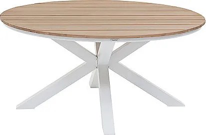 Hliníkový jídelní stůl COLUMBIA ø 112 cm (bílý)