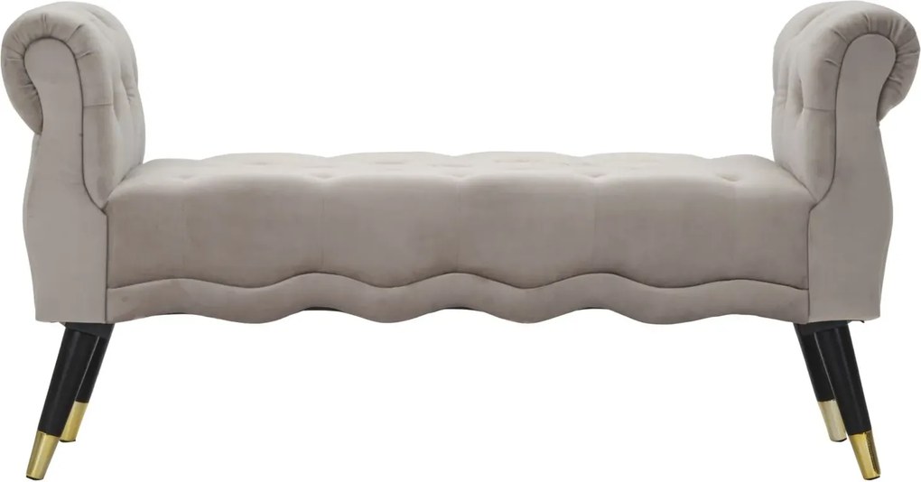 Lavice Paris 120 cm samet šedá/zlatá