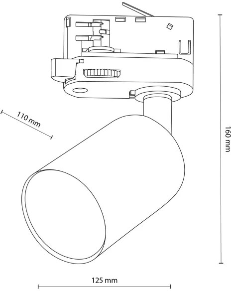 Bodové svítidlo do 3-fázového lištového systému TOP 1xGU10/10W/230V černá