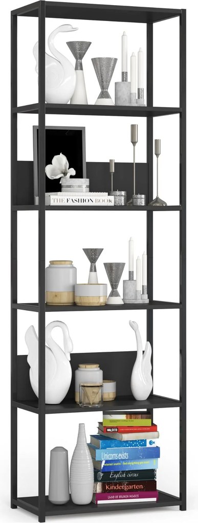 Kovový regál Loft 60 cm černá/černá