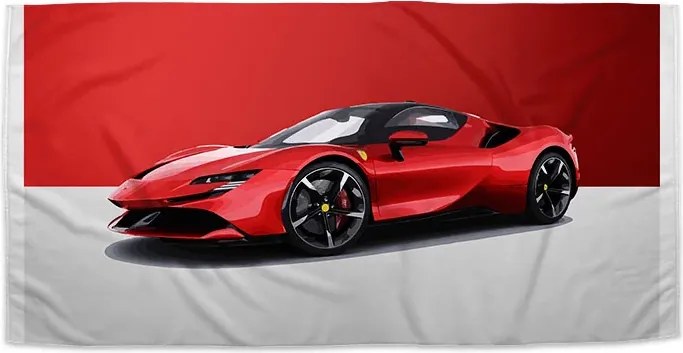 Sablio Ručník Ferrari na červenobílé - 30x50 cm