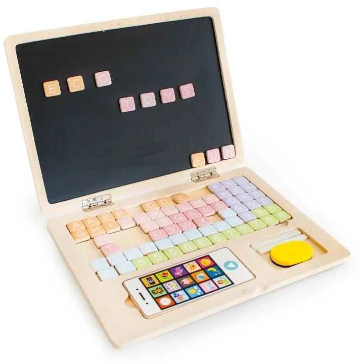 Dřevěná notebooková edukační magnetická tabule