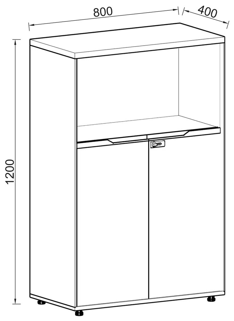 Kancelářská skříňka Houseland Profit Dru 02 dub přírodní