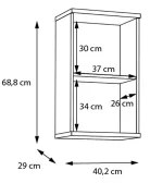Nástěnná koupelnová skříňka VENOM bílá/dub artisan