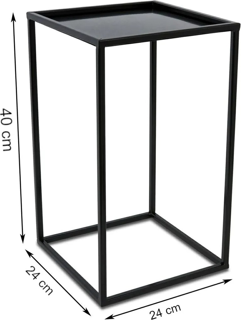 STOJAN NA KVĚTINÁČ SIMPLE 40X24X24 CM ČERNÁ
