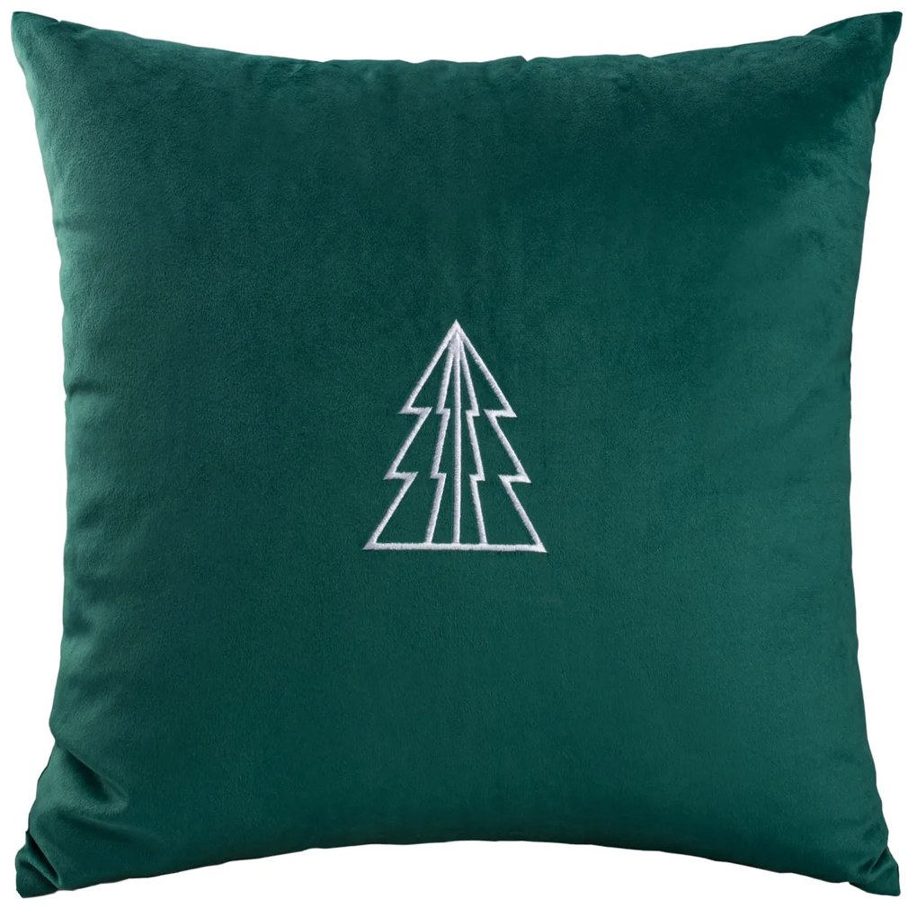 VÁNOČNÍ DEKORAČNÍ POVLAK NA POLŠTÁŘ CONIFER 43X43 CM ZELENÁ