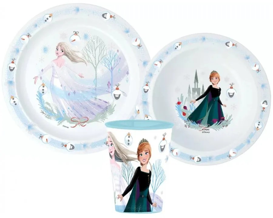 Vánoční sada plastového nádobí pro děti Ledové království - Frozen - 3 díly