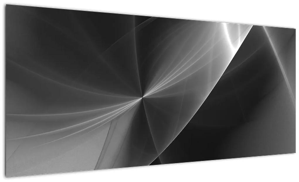 Černobílý abstraktní obraz (100x40cm)