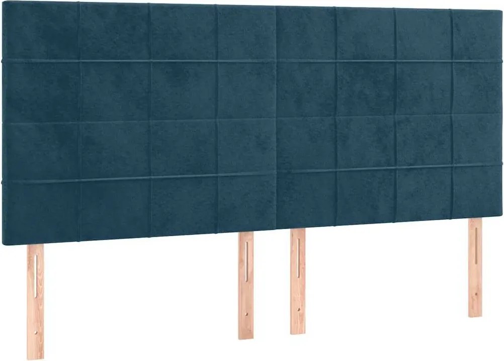 Box spring postel s matrací tmavě modrá 160x200 cm samet 3132691