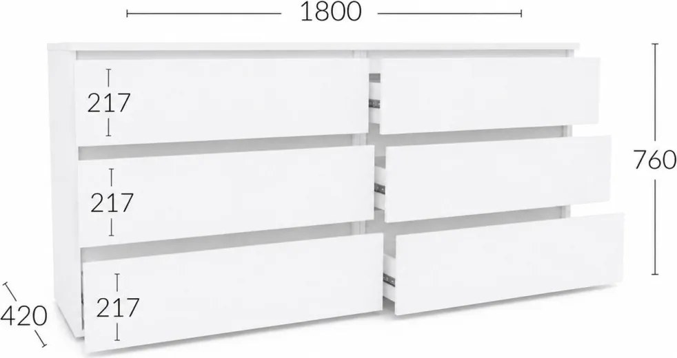 Komoda K760/1800/2x3Z nymfea alba Idea