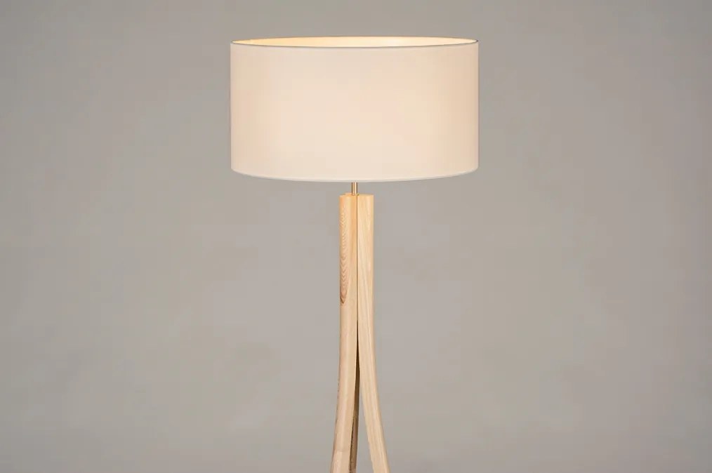 Stojací designová lampa Arbon White and Wood