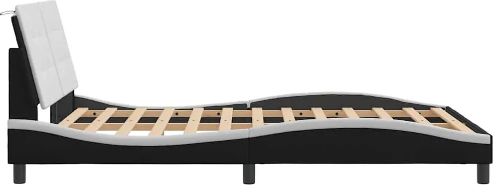 Rám postele bez matrace Zadar černý a bílý 120 x 200 cm umělá kůže 3208175