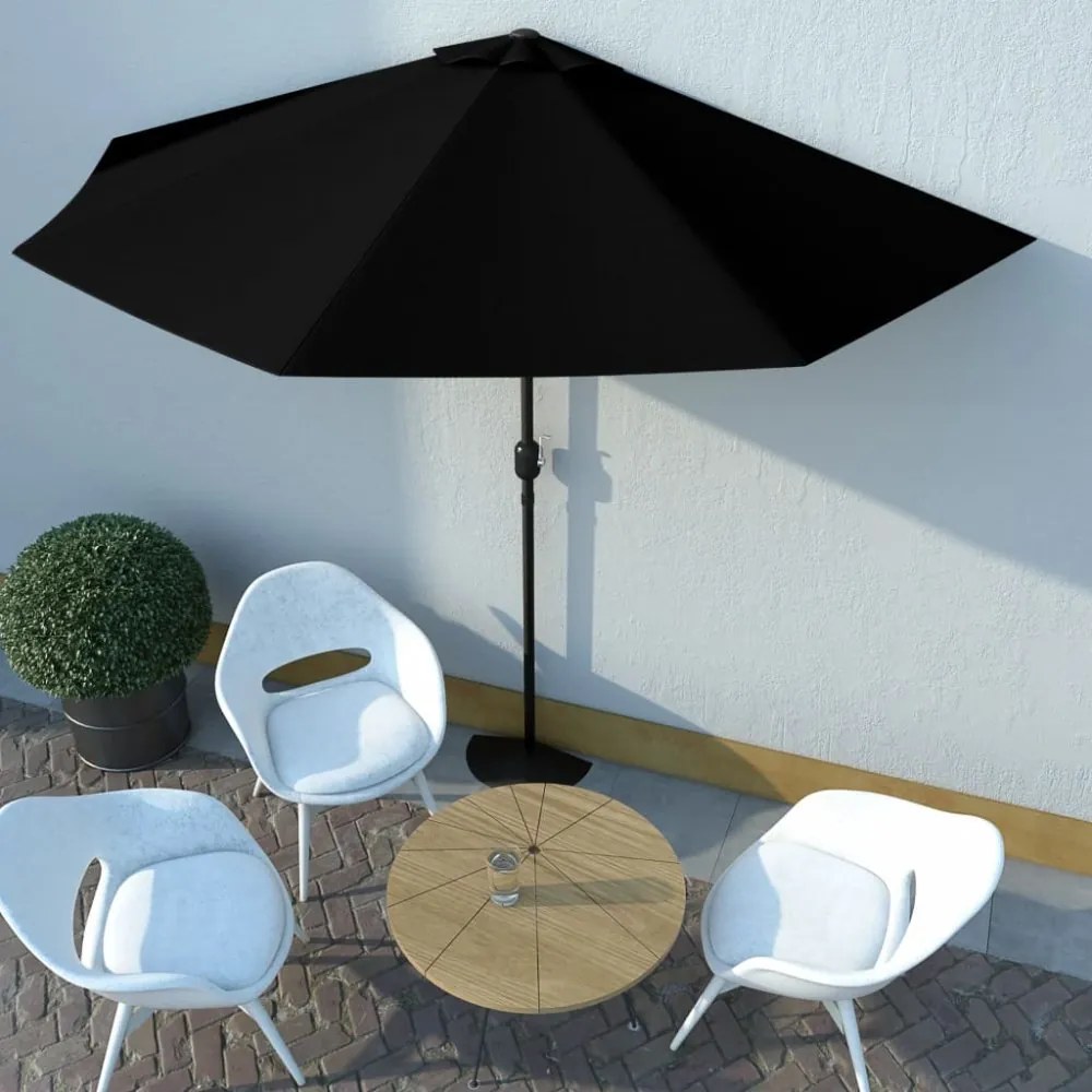 Půlkruhový slunečník 300x150 cm Dekorhome Antracit