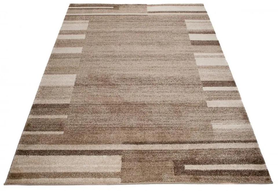Kusový koberec Pruhy tmavě béžový S 240x330cm