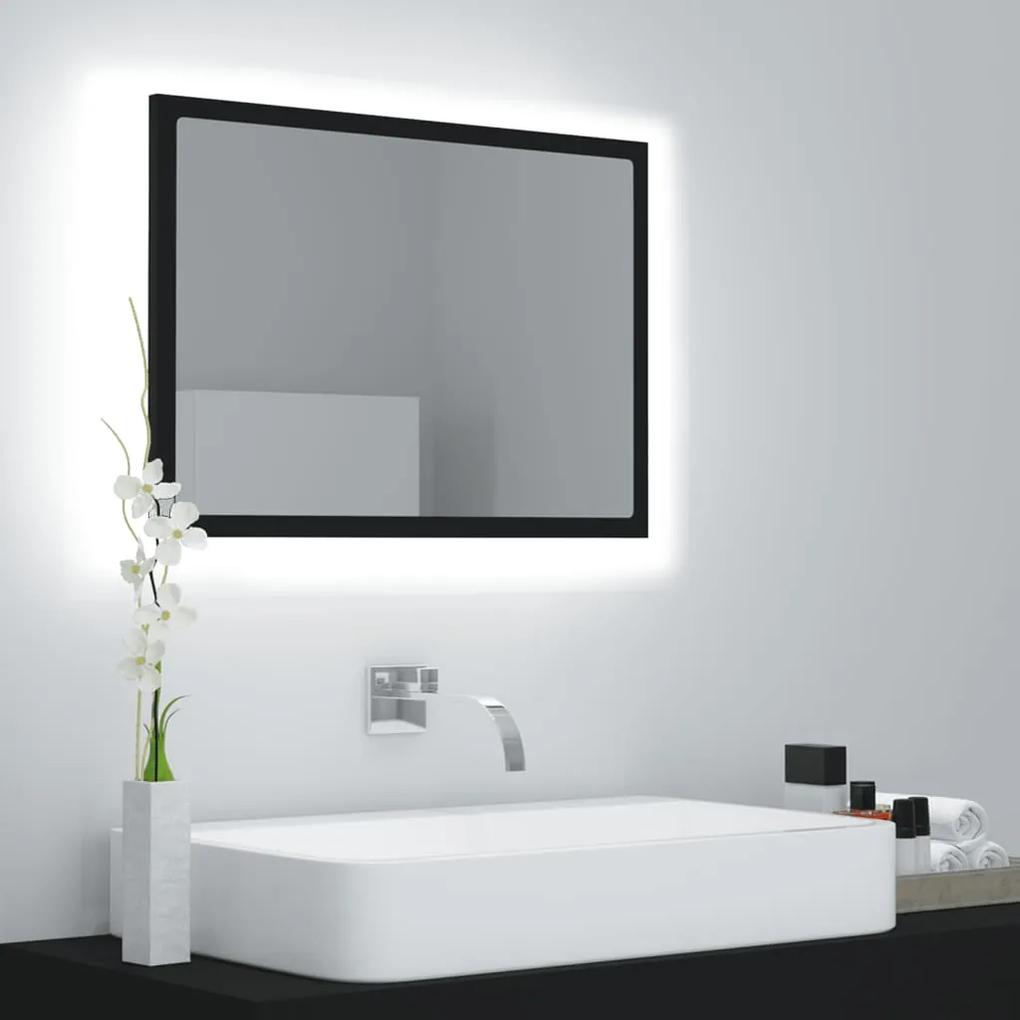 804917 vidaXL LED koupelnové zrcadlo černé 60 x 8,5 x 37 cm dřevotříska