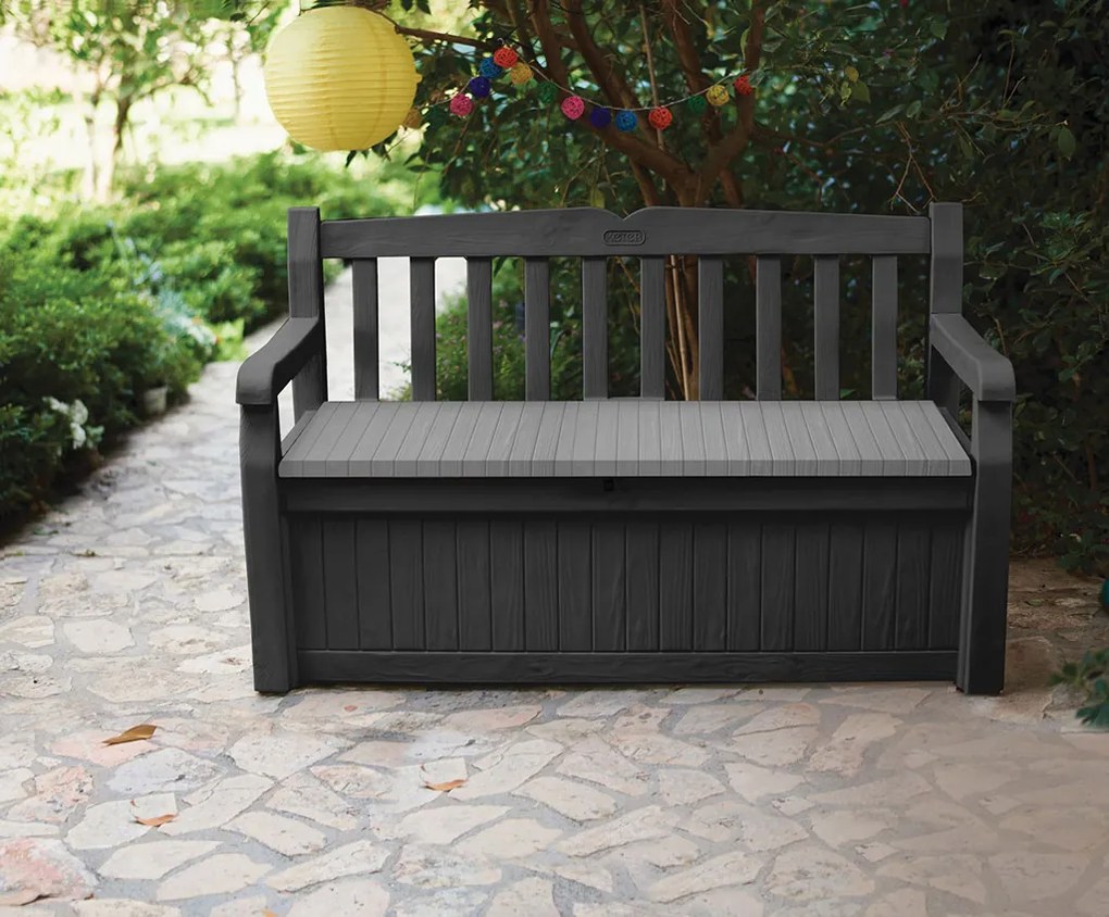 KETER EDEN GARDEN BENCH 265L Úložná lavice 140 x 60 x 84 cm, grafit/šedá 17190198