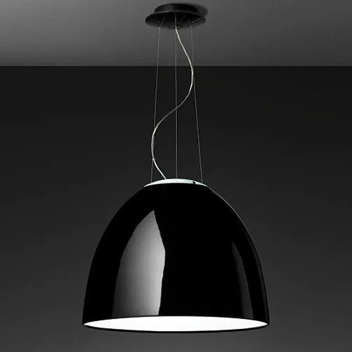 Artemide Nur Gloss mini LED Black, závěsné svítidlo v černém lesku, 30W LED 2700K, prům. 36cm