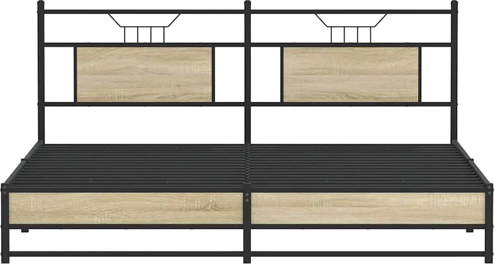Kovový rám postele bez matrace dub sonoma 183 x 213 cm 3325121