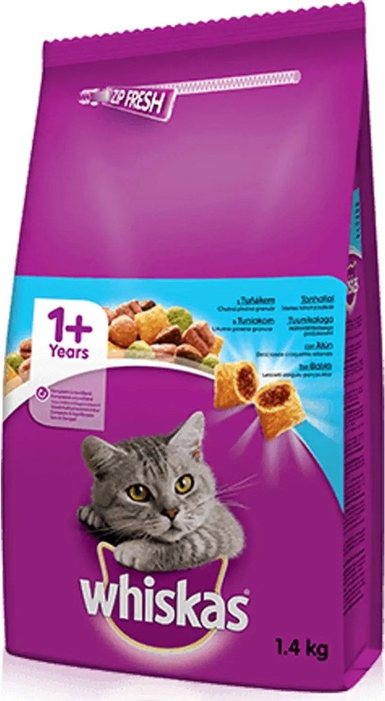 Whiskas Granule pro kočky s tuňákem, 1,4 kg