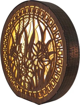Dřevěná lampa s motivem narcisů - Ruční výroba | SENTOP LED0614