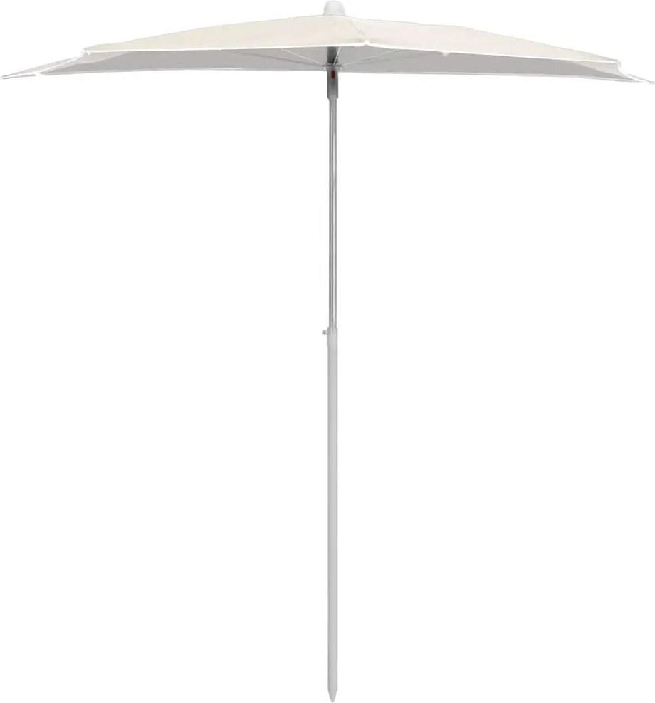 Zahradní půlkruhový slunečník s tyčí 180 x 90 cm pískový 315559