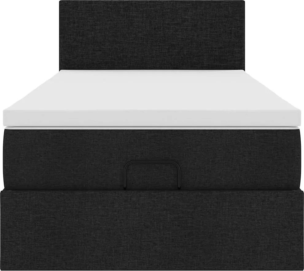 Osmanský postel s matrací černá 100x200 cm textil 3311354