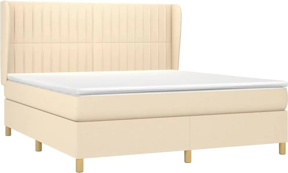 Box spring postel s matrací krémová 180x200 cm textil 3128706