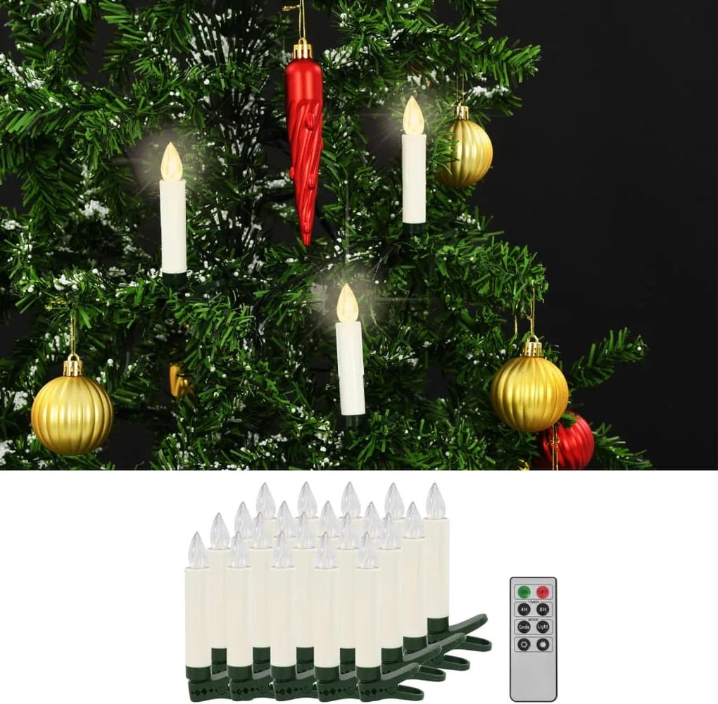 Bezdrátové LED svíčky s dálkovým ovládáním - 20 ks | teplé bílé