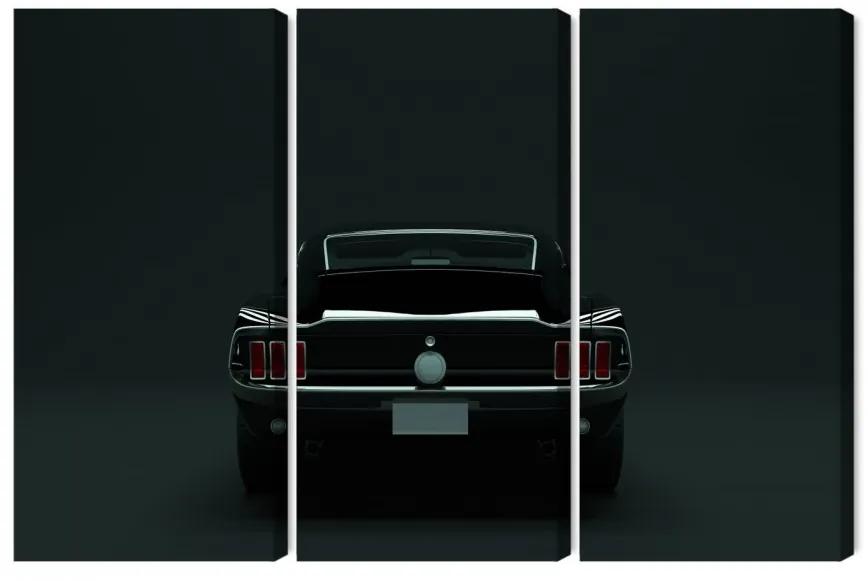 Vícedílný obraz Vintage Černé Svalové Auto Nedostatek Nedostatek Přírodní plátno 60x40