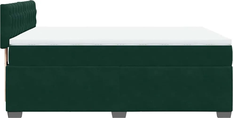 Box spring postel s matrací tmavě zelená 160x200 cm samet 3288663