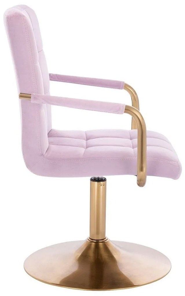 LuxuryForm DESIGN Otočná židle VERONA GOLD VELUR na zlatém talíři - levandule