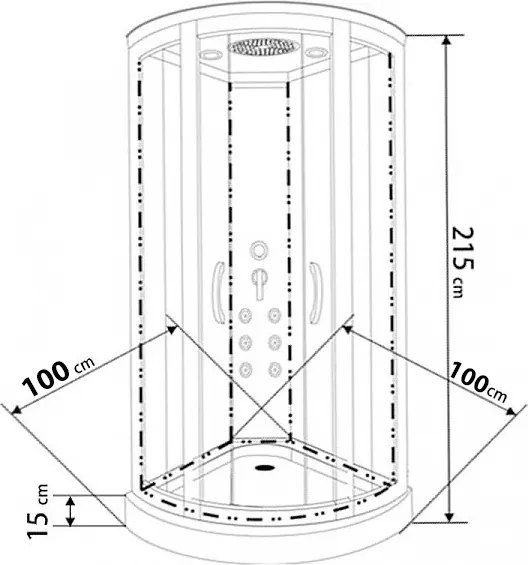 BPS-koupelny Hydromasážní box HYD-Borgio 100, 100x100