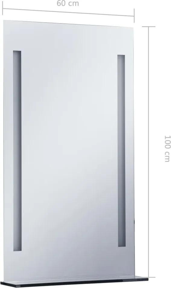 vidaXL Koupelnové nástěnné zrcadlo s LED světlem a policí 60 x 100 cm [144716]