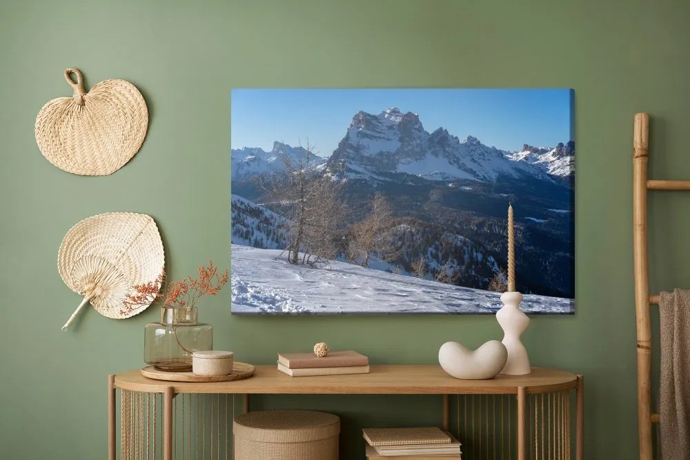 Obraz Zimní 3D Horská Krajina Nedostatek Nedostatek Přírodní plátno 70x50