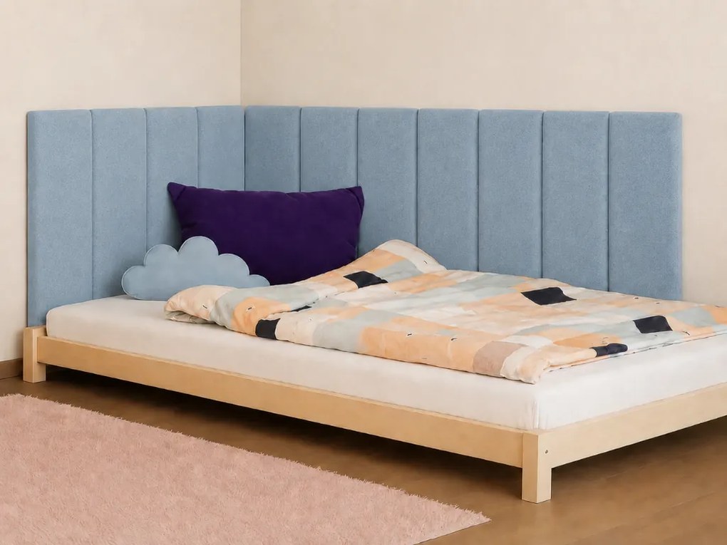 Rovný čalouněný panel na zeď PLYŠ Zvolte barvu: Khaki, Zvolte rozměr: 20x60 cm, Uchycení na zeď: Bez uchycení (možnost použití lepidla)