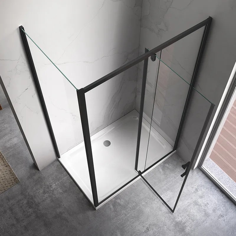 BPS-koupelny Obdélníkový sprchový kout ZES KZ07C BL 120x90 černá/transparent - bez vaničky