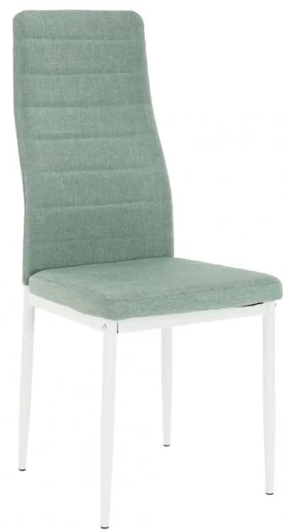 Tempo Kondela Židle, zelená látka / bílý kov, COLETA NOVA
