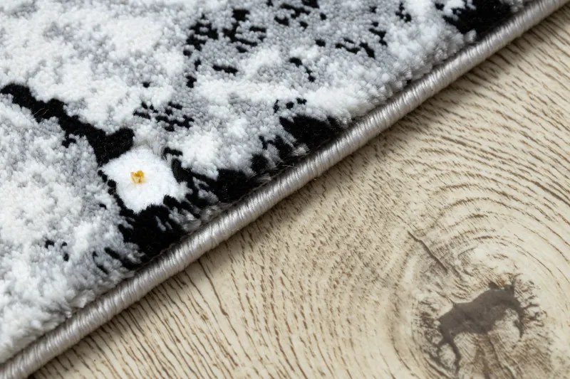 Dywany Łuszczów, Kusový koberec Gloss 528A 58 3D mramor ivory/black, 80x150, šedá, kancelář