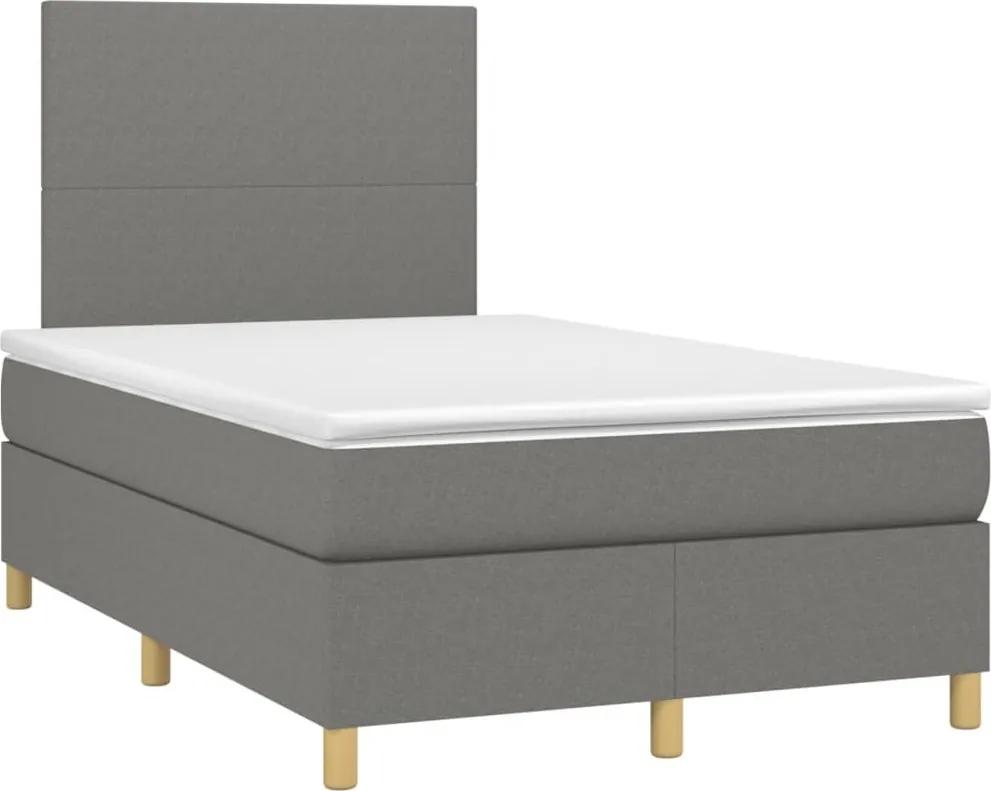 vidaXL Box spring postel s matrací 120x200 cm textil [3142162] Barva: světle šedá