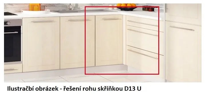 EXTOM Skříňka dolní rohová MALMO D13 U Korpus:: GREY, Dvířka:: permbroke